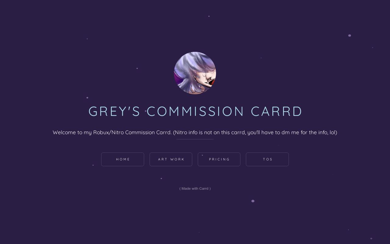 Grey's Commission carrd